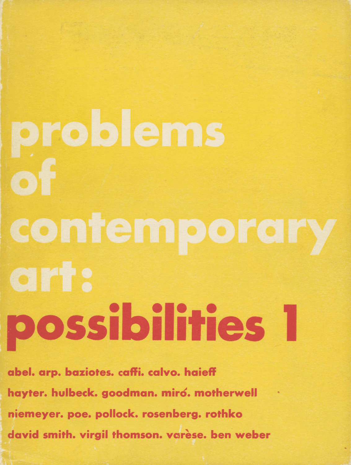 Cover of Possibilities I , 1947