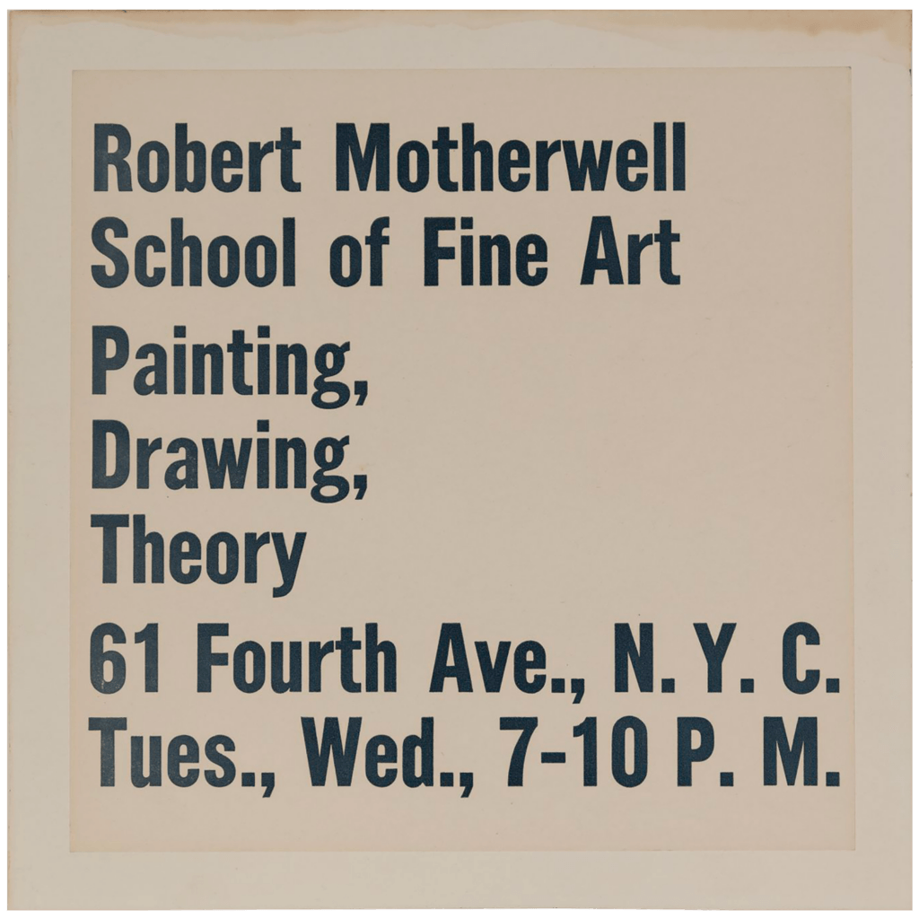 Poster for Robert Motherwell , 1977